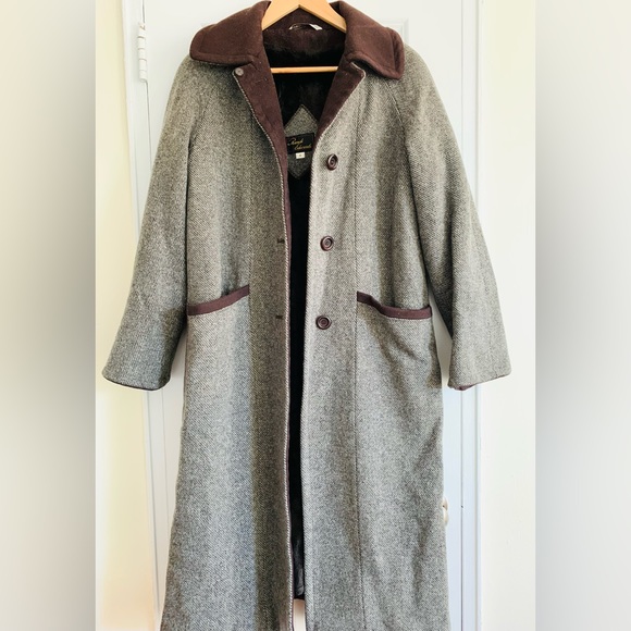 Vintage | Jackets & Coats | Vintage Heavy Tweed Wool Fauxfur Lined Coat ...